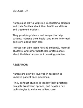 DEFINITION AND SCOPE OF NURSING | PDF