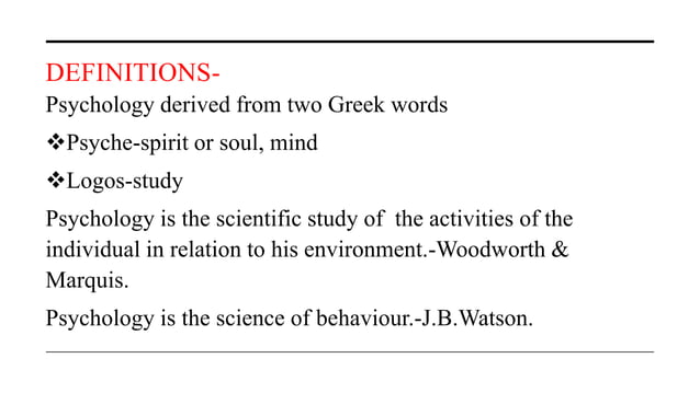 Definition and scope of psychology | PPTX