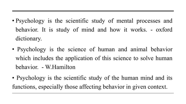 Definition and scope of psychology | PPTX
