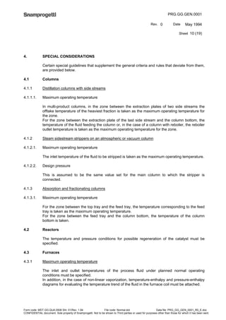 Definition and selection of design temperature and pressure prg.gg.gen.0001