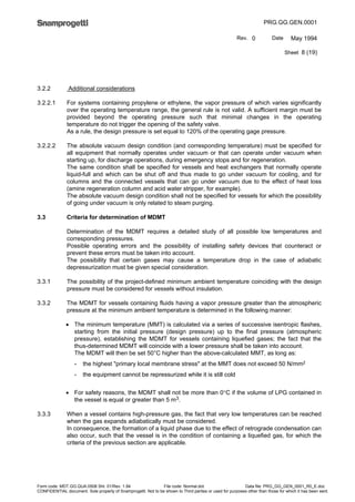 Definition and selection of design temperature and pressure prg.gg.gen.0001