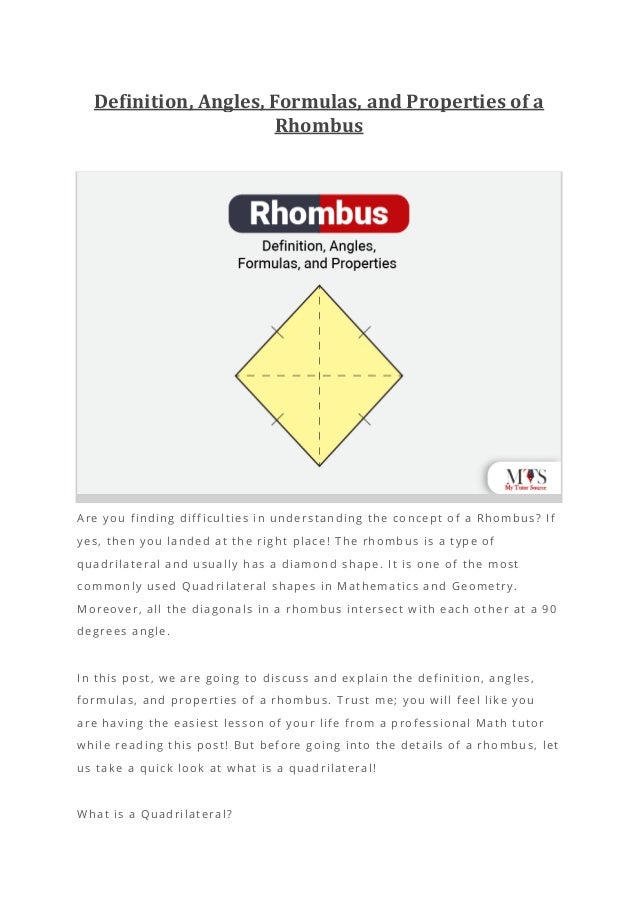 Definition Angles Formulas and Properties of a Rhombus.pdf