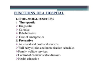Definition, Classification and Function of Hospital | PPTX