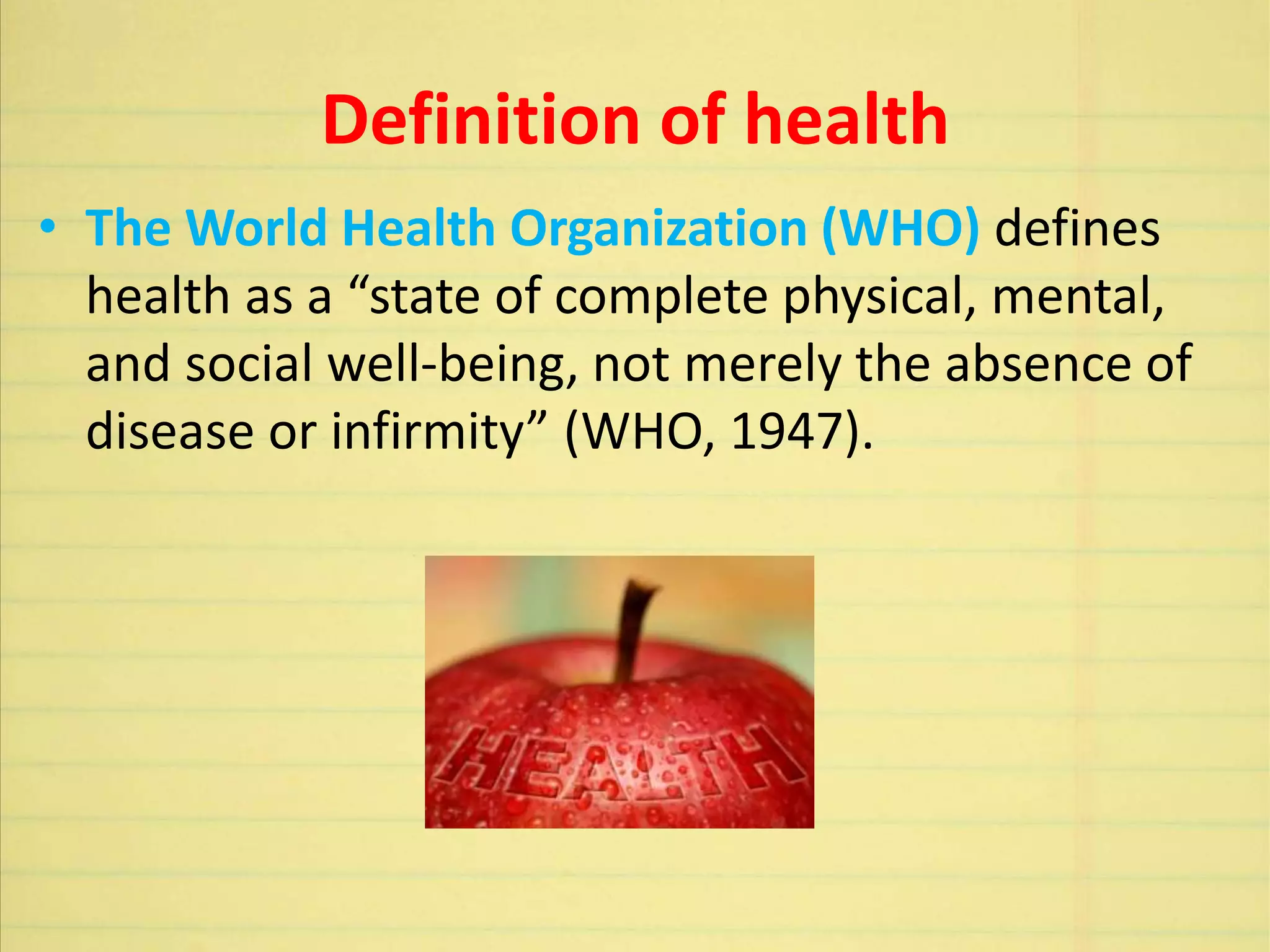 Definition & concept of health | PPTX