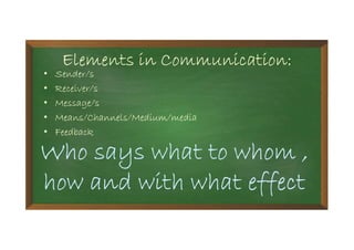 Definition, elements and process of communication | PDF