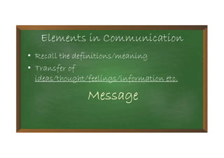Definition, elements and process of communication | PDF