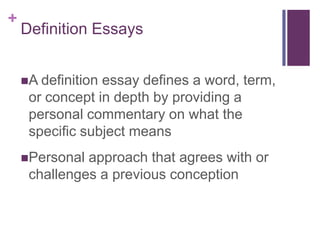 Definition Essay | PPTX