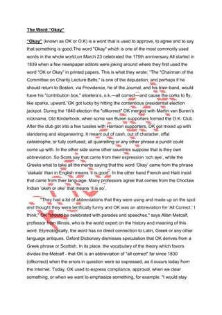 Definition essay- Word: Okay | DOCX | Dating | Family and Relationships