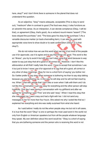 Definition essay- Word: Okay | DOCX | Dating | Family and Relationships