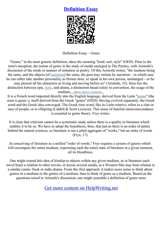 Definition Essay Example | PDF