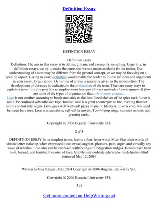 Definition Essay Example | PDF