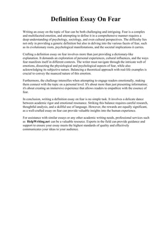 Definition Essay On Fear.pdf