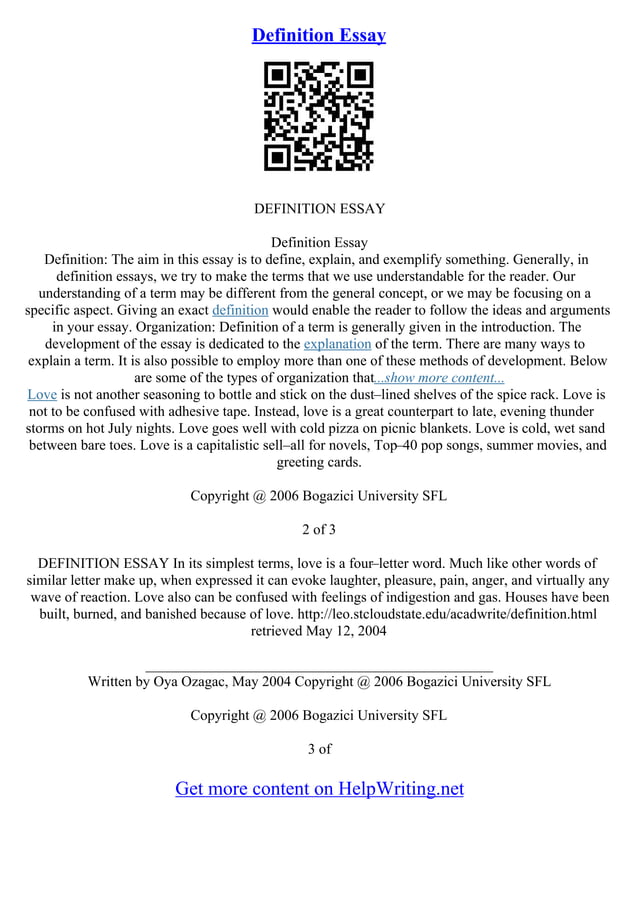 Definition Essay Sample | PDF