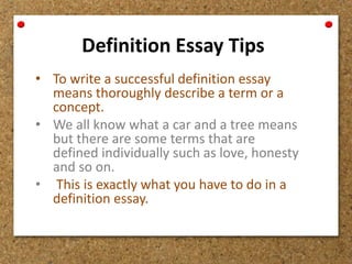 Definition essay tips | PPTX
