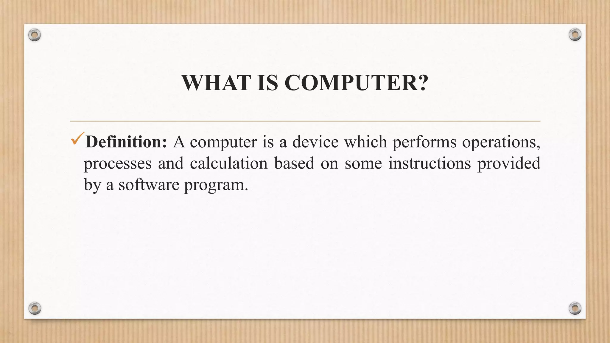 Definition, functions and characteristics of computer & computer ...