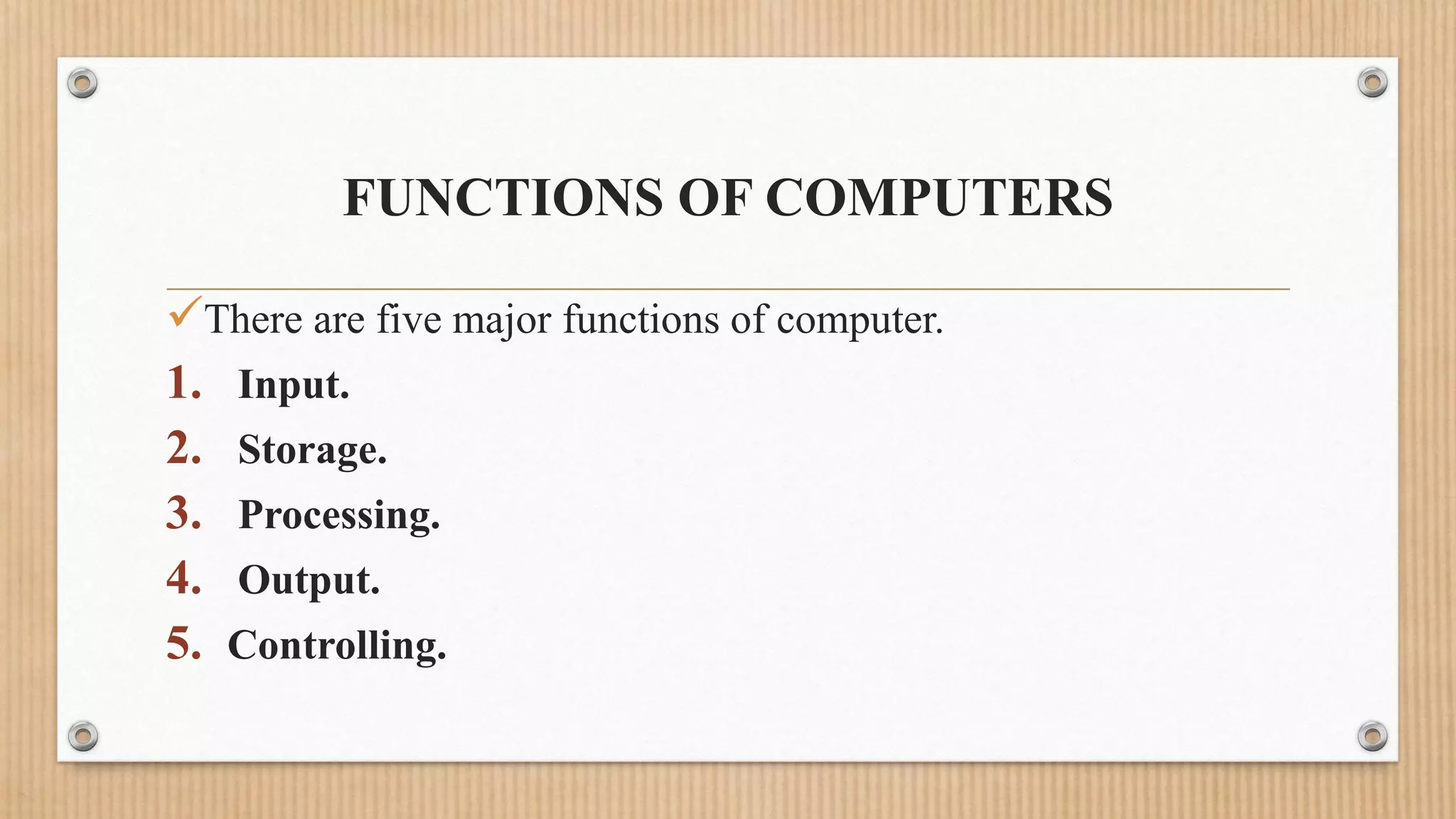 Definition, functions and characteristics of computer & computer ...