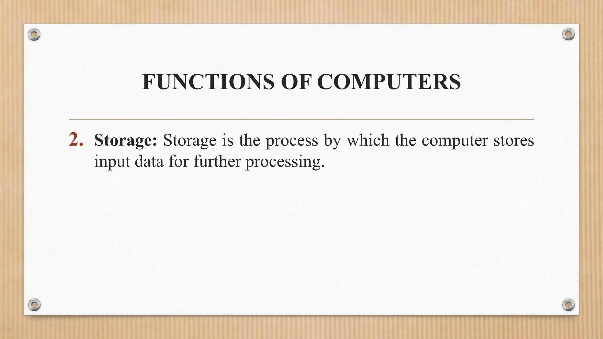 Definition, functions and characteristics of computer & computer generation | PDF