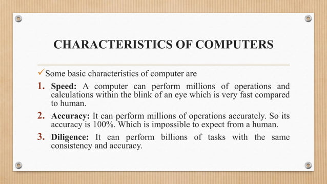 Definition, functions and characteristics of computer & computer ...