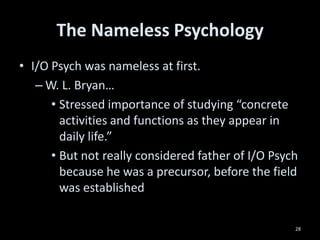 Definition history I/O Psychology | PPTX