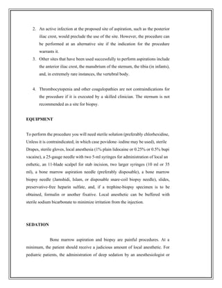 BONE MARROW ASPIRATION INDICATIONS ANDPROCEDURE | PDF