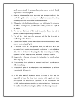 BONE MARROW ASPIRATION INDICATIONS ANDPROCEDURE | DOCX