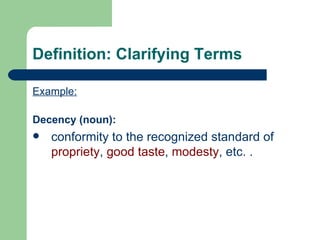Definition: Clarifying Terms | PPT