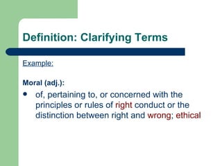 Definition: Clarifying Terms | PPT