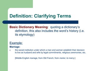 Definition: Clarifying Terms | PPT