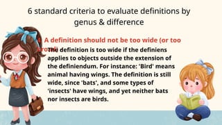 Logic and Critical Thinking: DEFINITIONs | PPTX