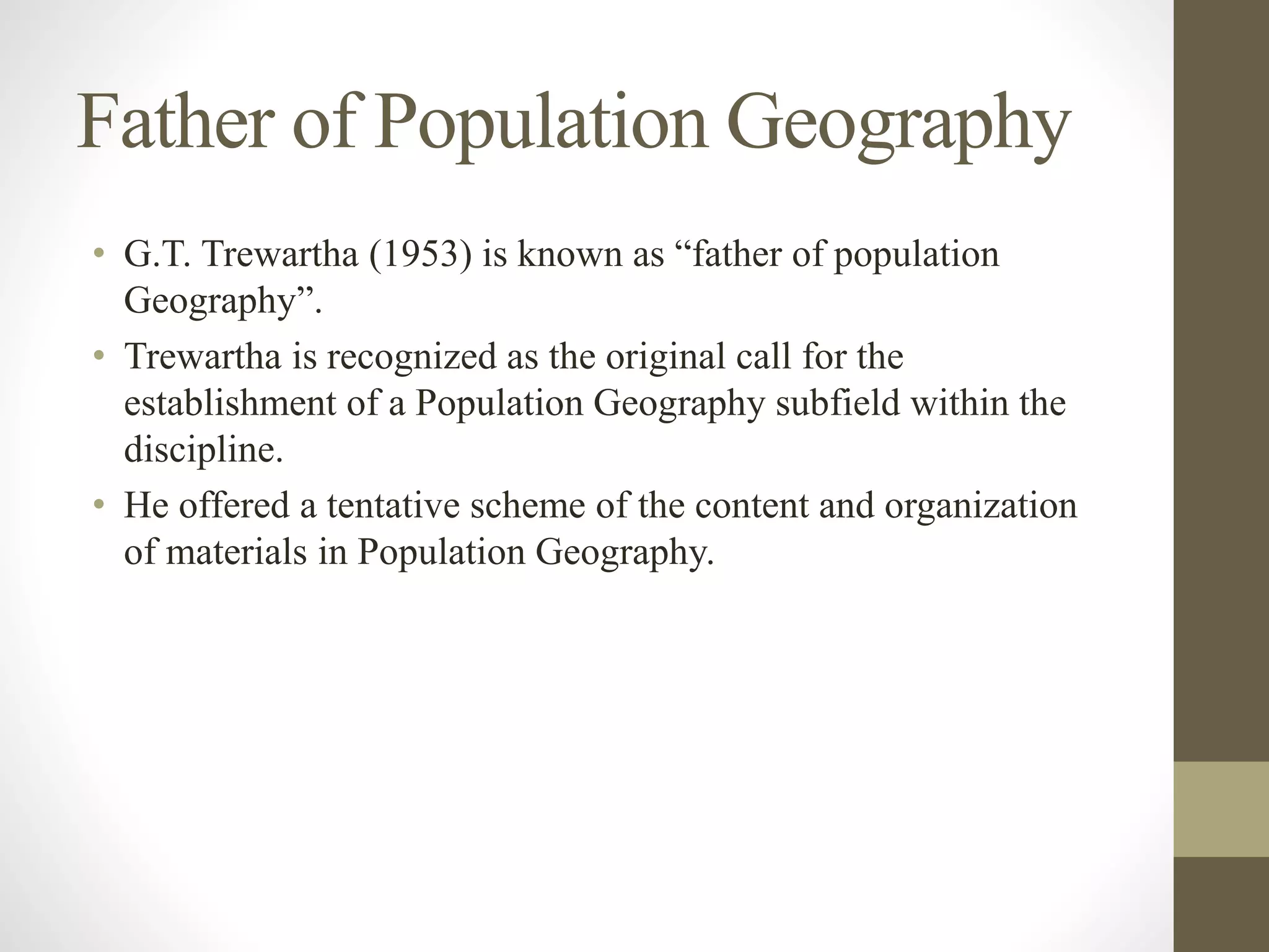Definition, nature and scope of population geography | PPTX
