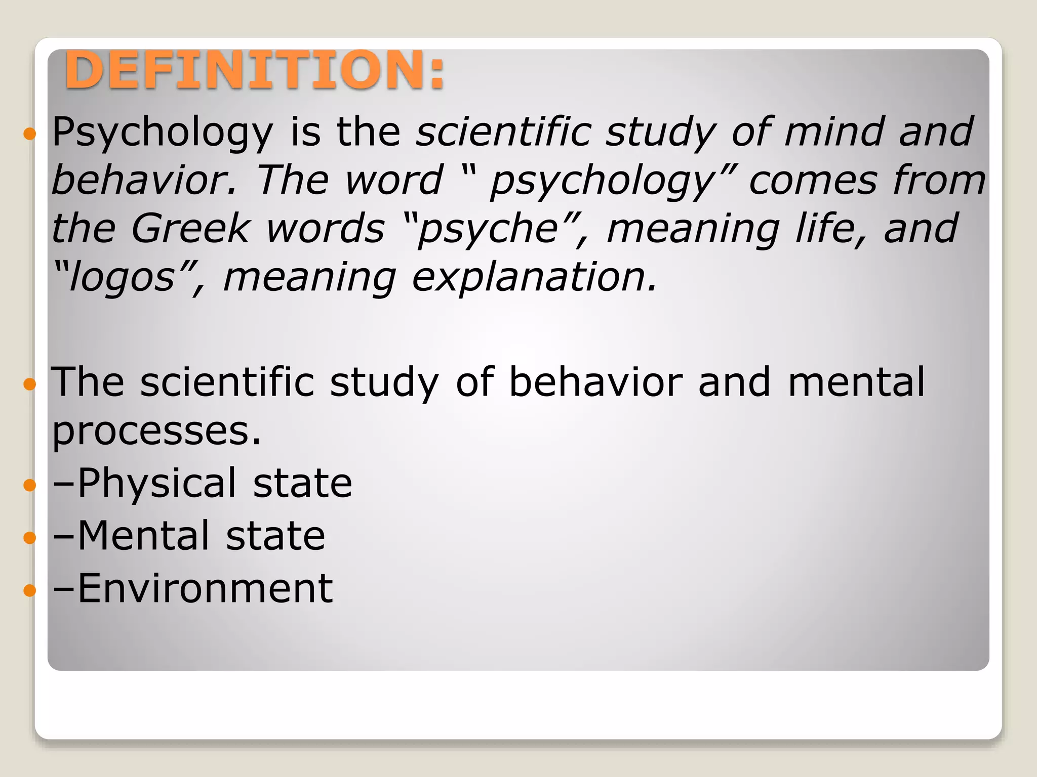 Introduction to Psychology | PPT