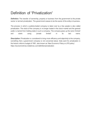 privatization | PDF