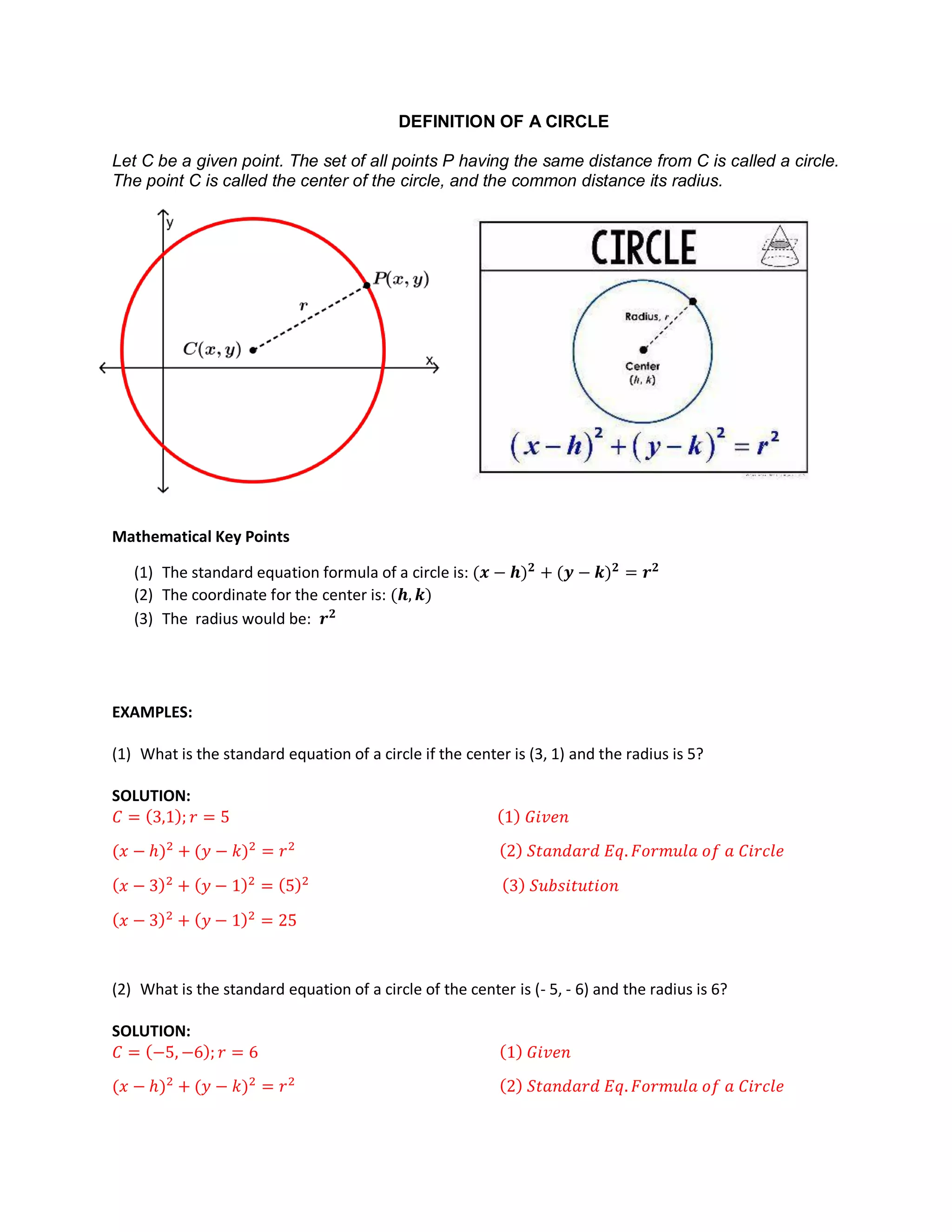 Definition of a circle | PDF