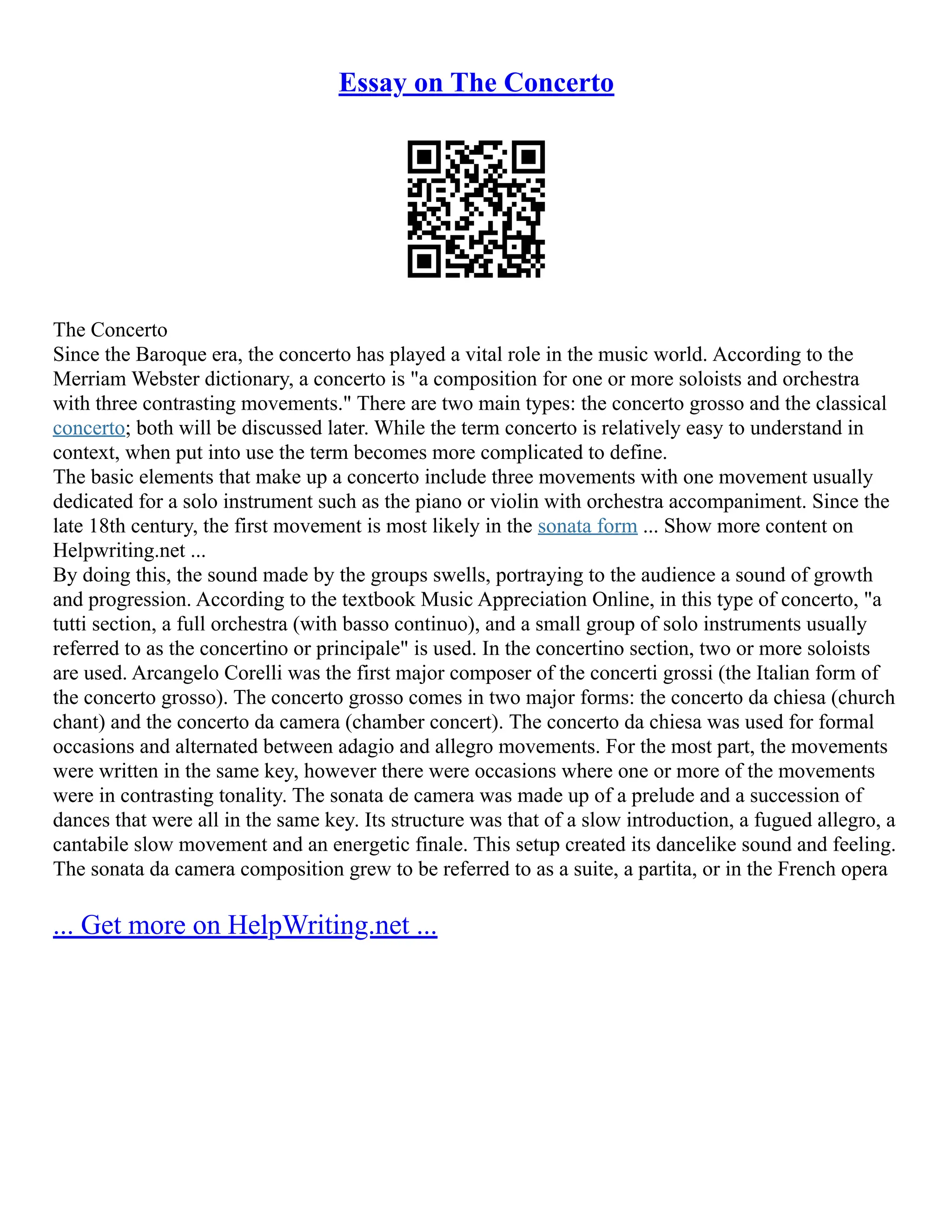 Definition Of A Concerto | PDF