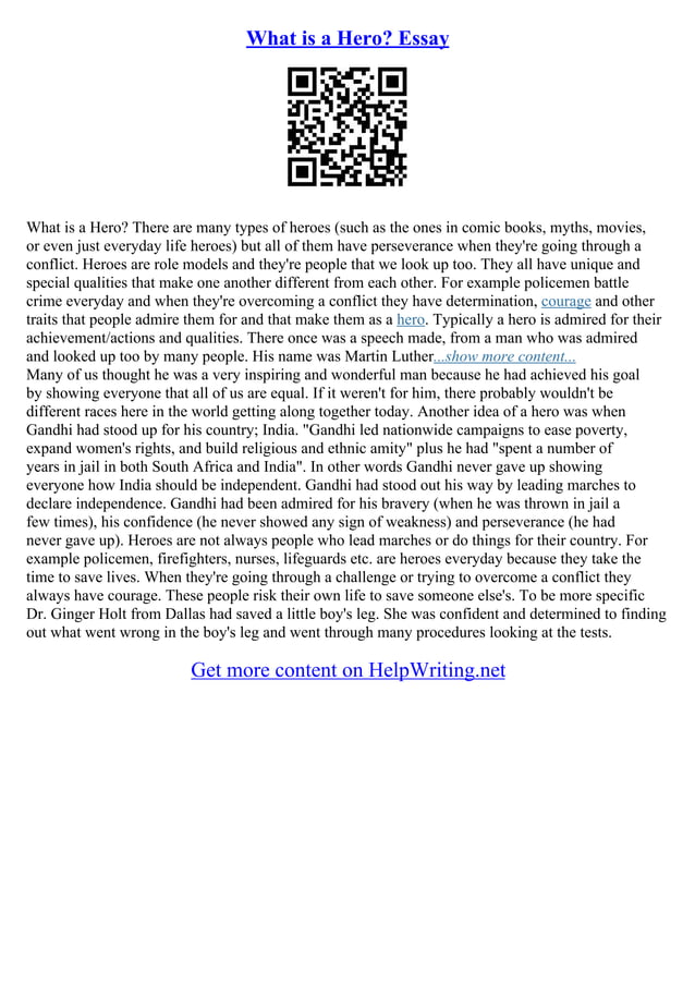 Definition Of A Hero Essay | PDF
