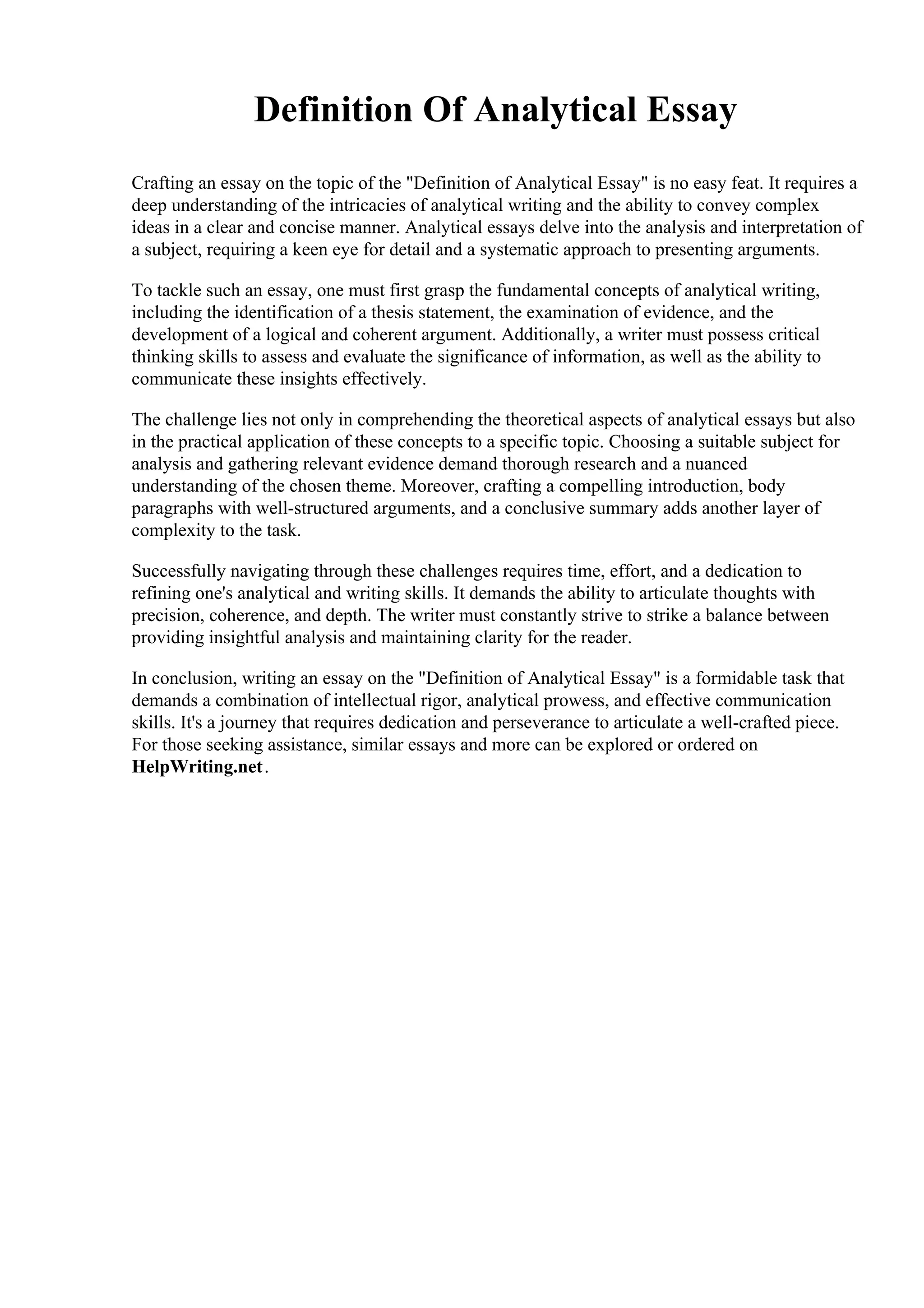 Definition Of Analytical Essay.pdf