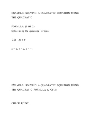 DEFINITION OF A QUADRATIC EQUATION A quadratic equatio | DOCX