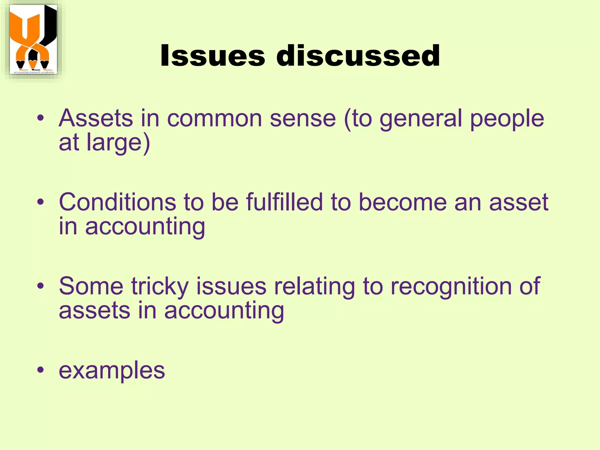Definition of asset in accounting | PPTX