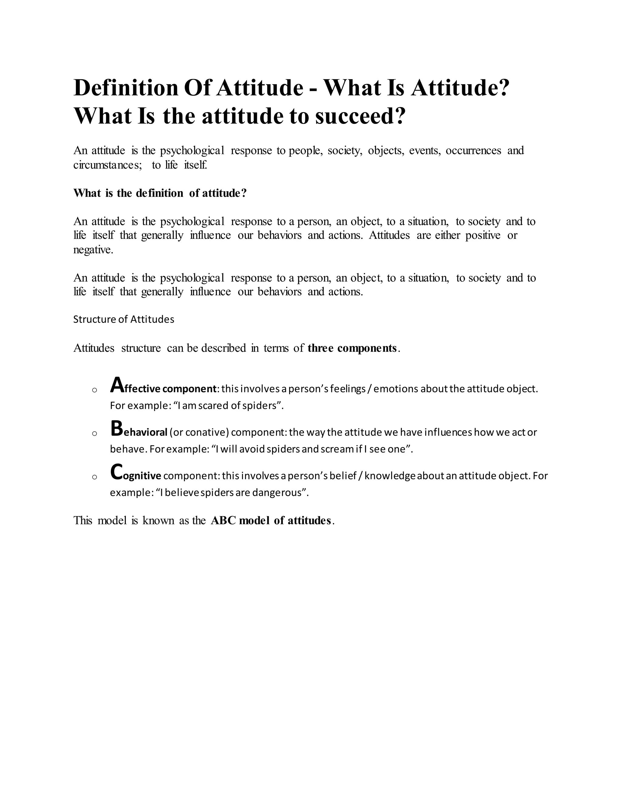 Definition of attitude | DOCX