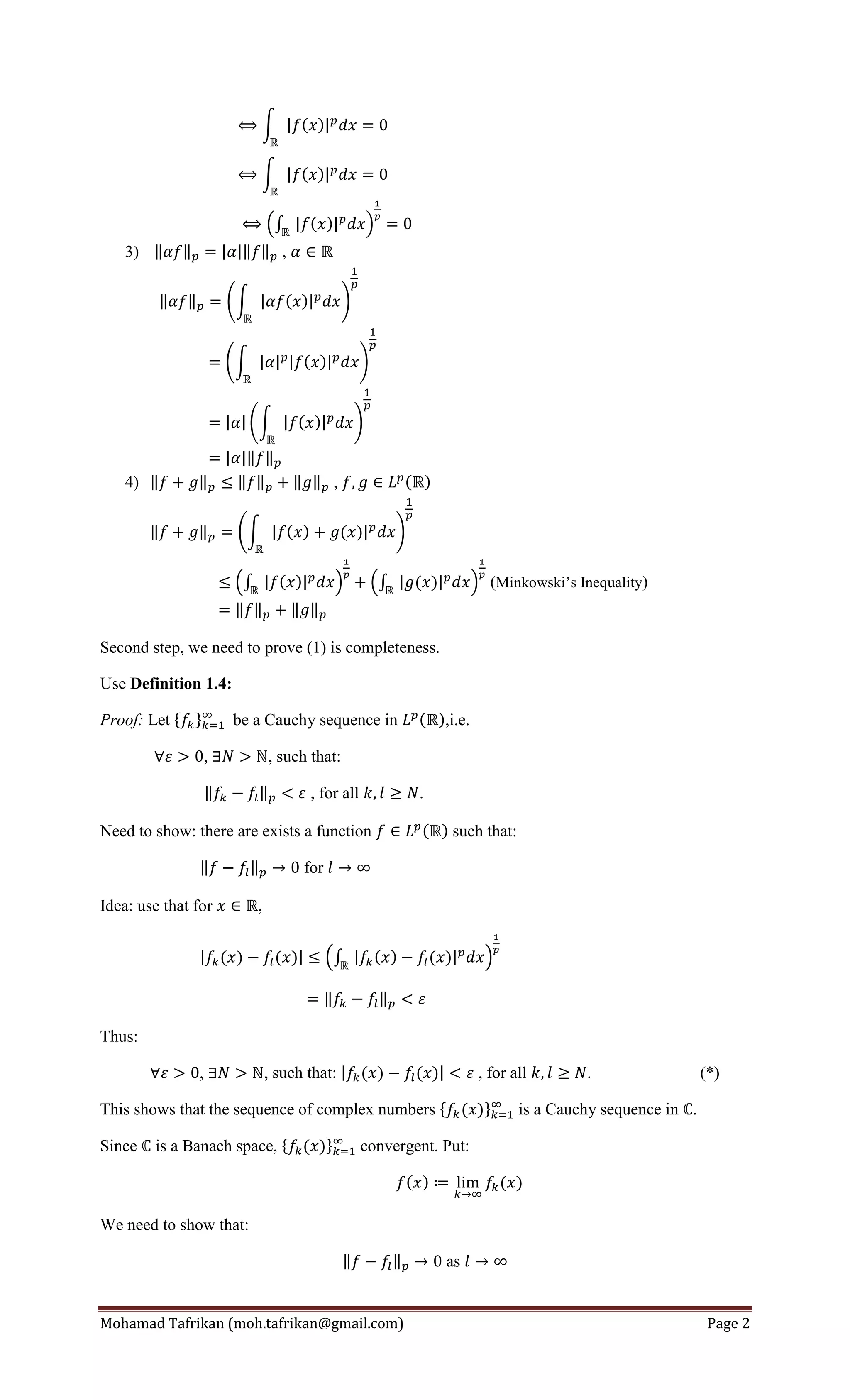 Definition of banach spaces | PDF