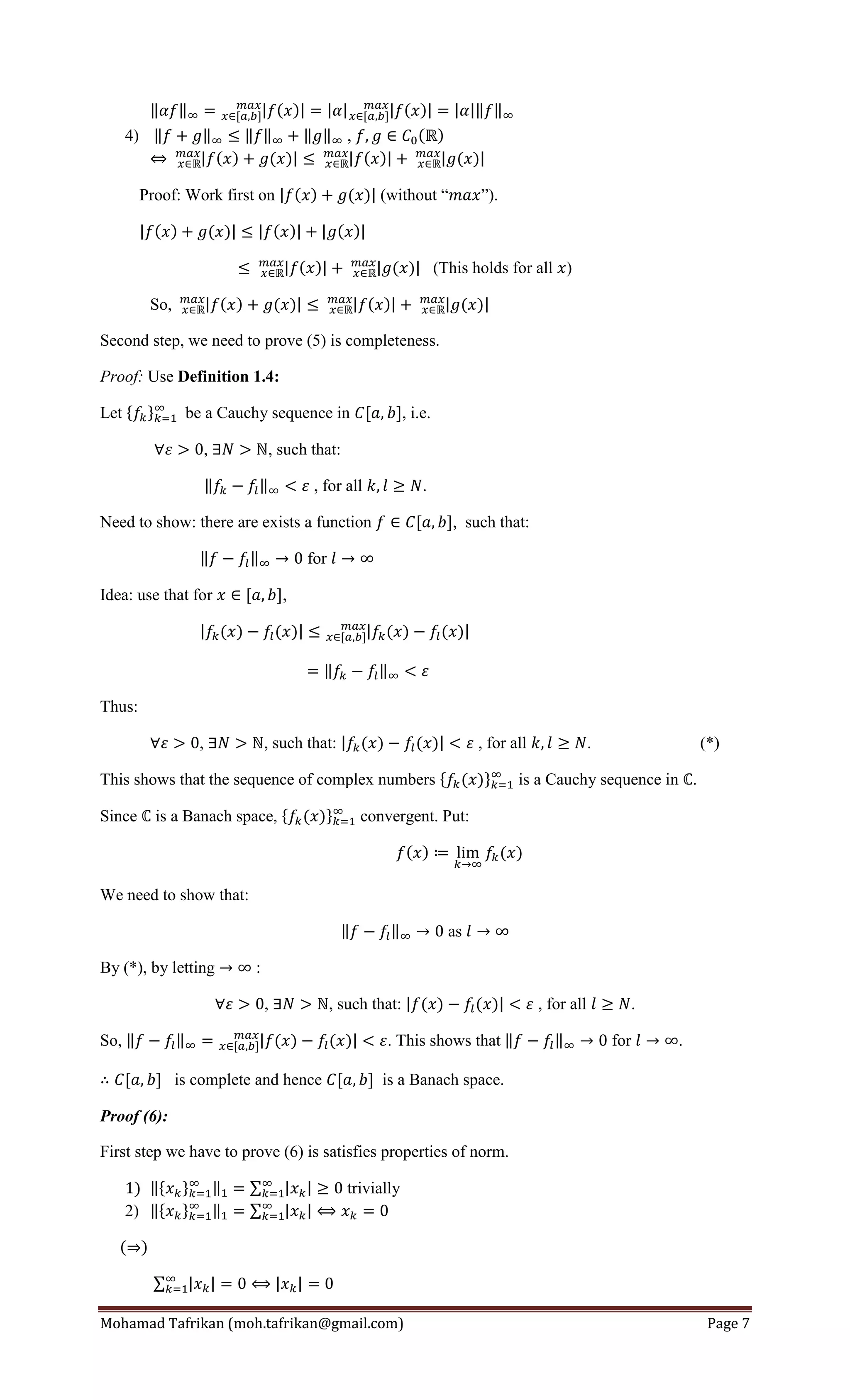 Definition of banach spaces | PDF