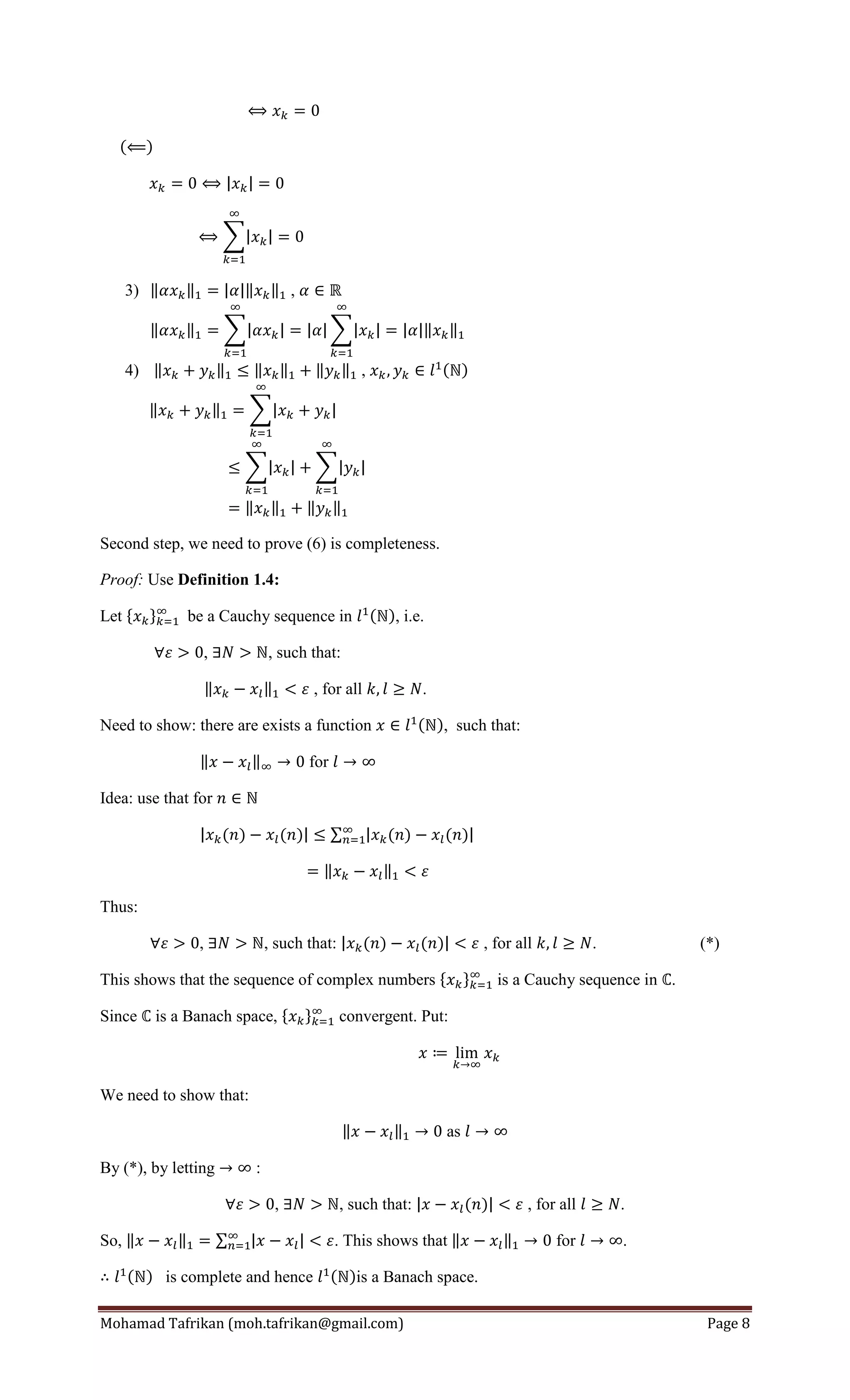 Definition of banach spaces | PDF