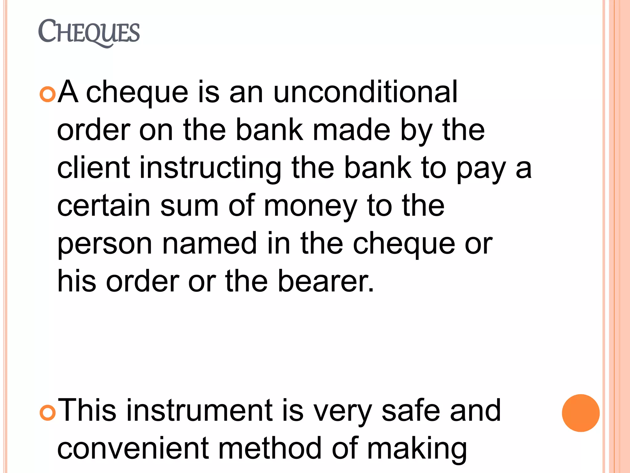 Definition of Banking Instrument | PPTX