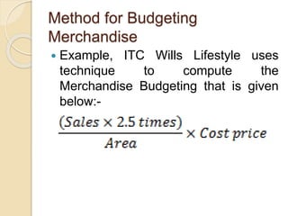 PPT of budgeting merchandise in retail store | PPTX
