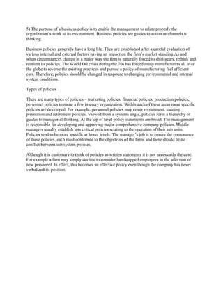 Definition of business policy | DOC