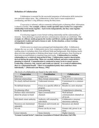 Definition of collaboration | DOC