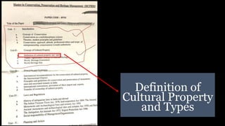 Definition of Cultural Property and Types.pptx | Antiquing and Antiques ...