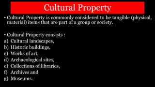 Definition of Cultural Property and Types.pptx | Antiquing and Antiques ...