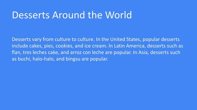 Definition of desserts and Importance of desserts.pptx | Desserts and ...