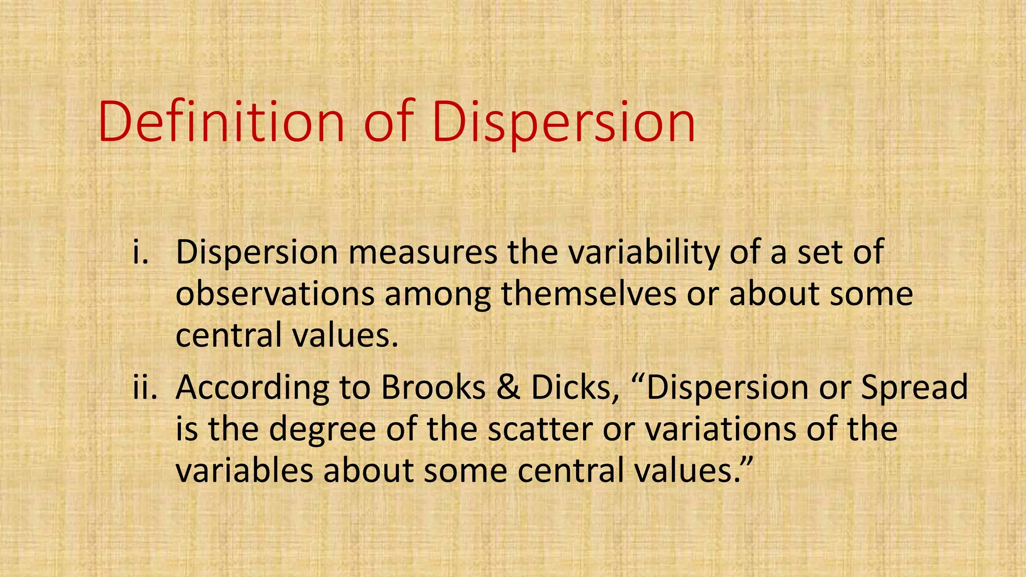 Definition of dispersion | PPTX
